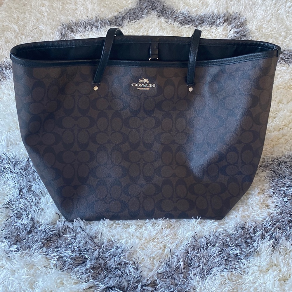 Coach Signature Logo Canvas Tote - Gem